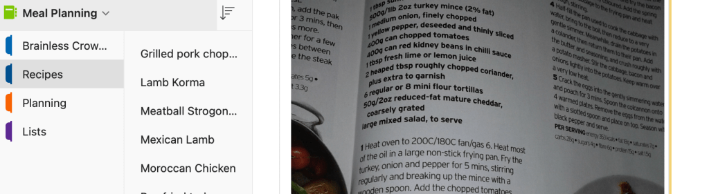 Using a Meal Matrix – Notes From My Day